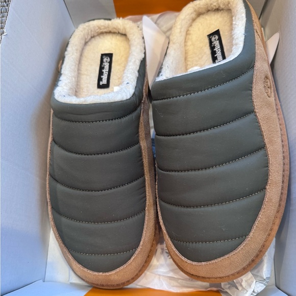 Timberland | Shoes | Timberland Mens Leaf Green And Tan Puffer Mule ...